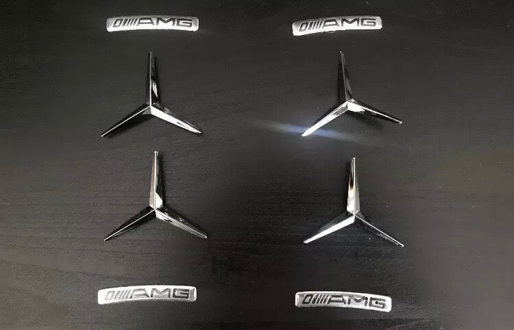4x Mercedes Benz Wheel Badge + 4x AMG Logos – Kharparts